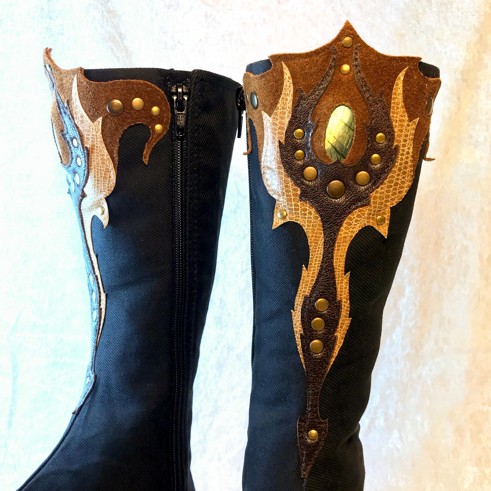 Ninja Tabi Shoes, Black Summer Cotton Fabric Boots, Leather, Vegan ...