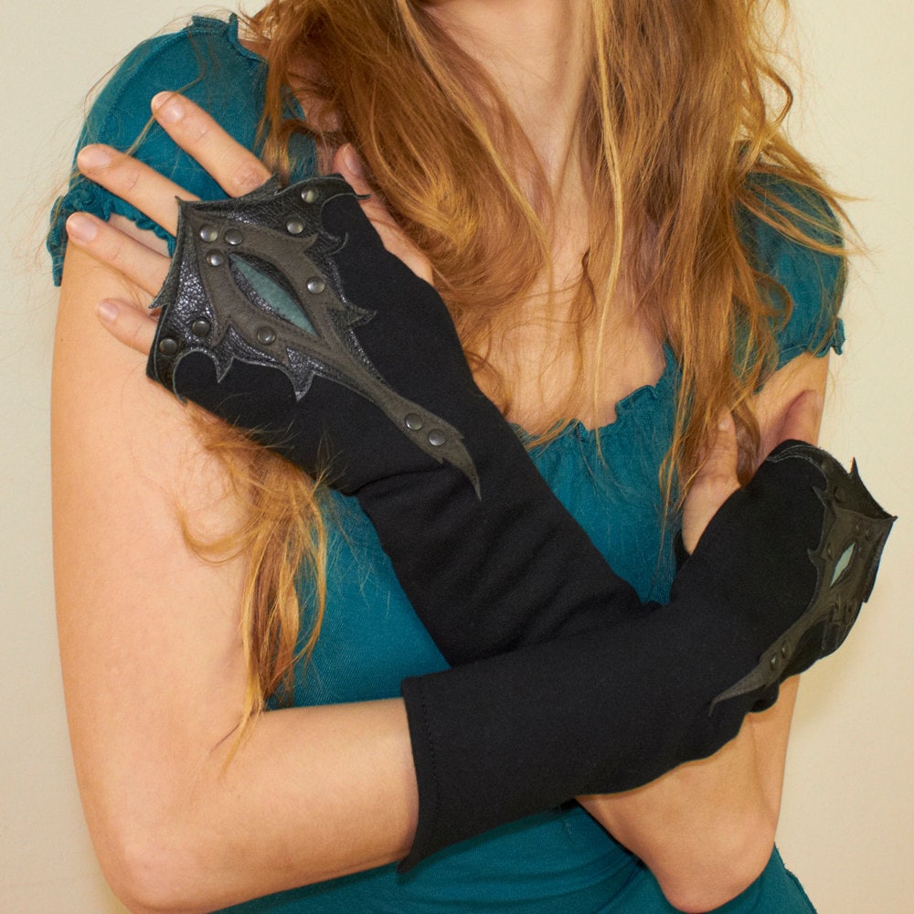 Fingerless Mitts, Organic Cotton Green Gloves, Festival Fabric Olive ...