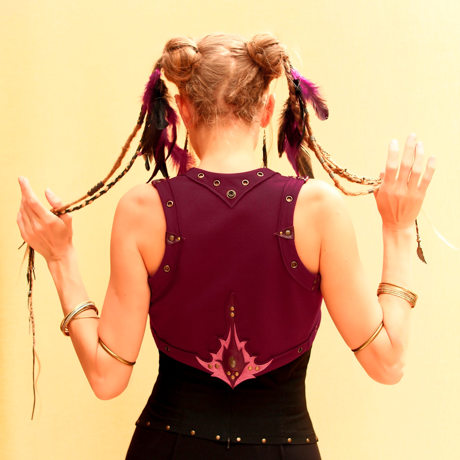 Cotton Shrug Vest Shrug Olive Green Bolero With Leather Art - Etsy