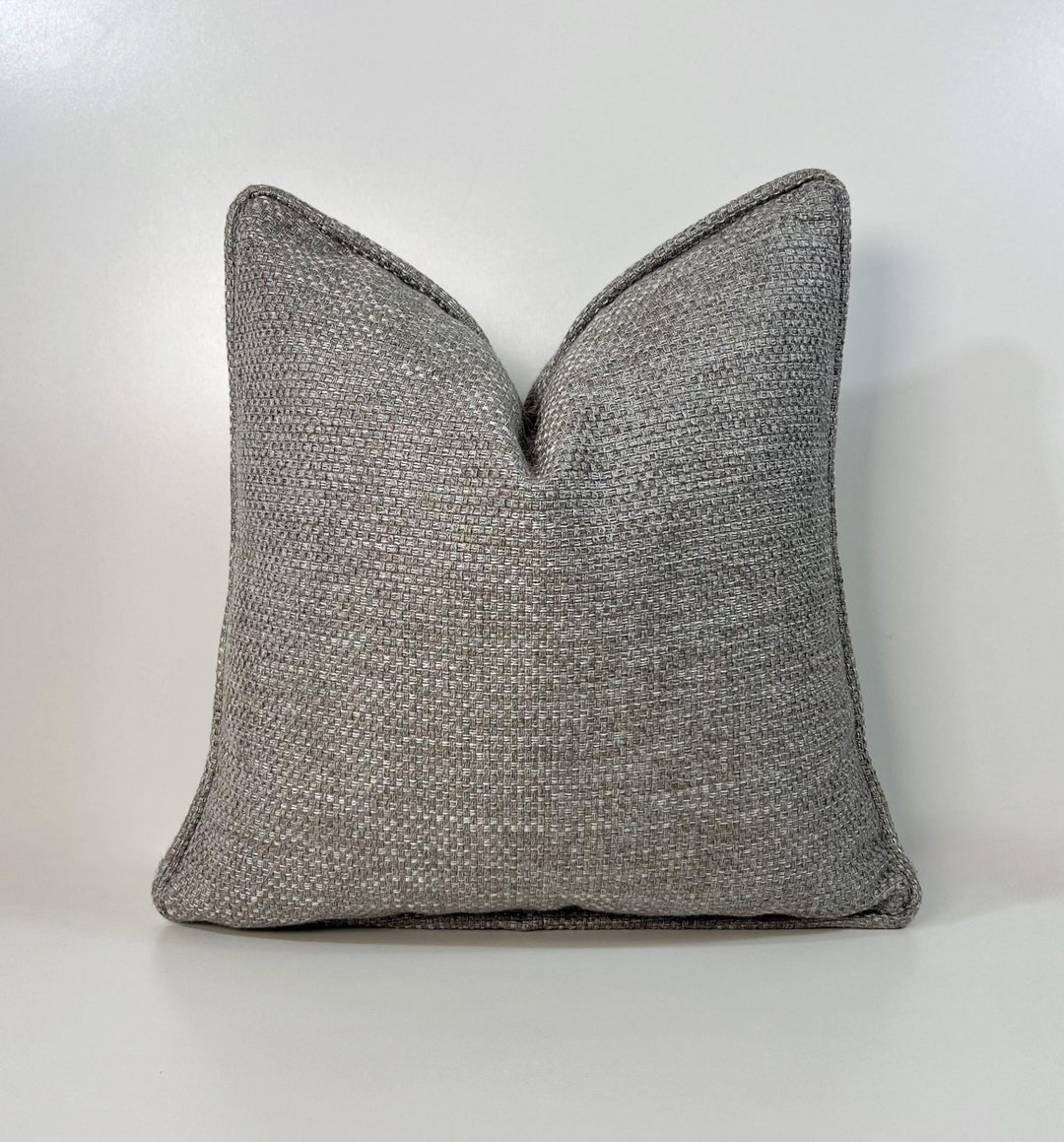 GRAY TAN Pillow Cover With Piping, Grey Throw Pillow Cover, Tan Throw ...