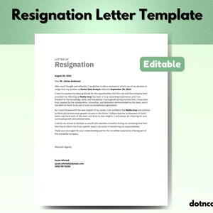 Professional Letter of Resignation Template Simple Resignation Letter ...