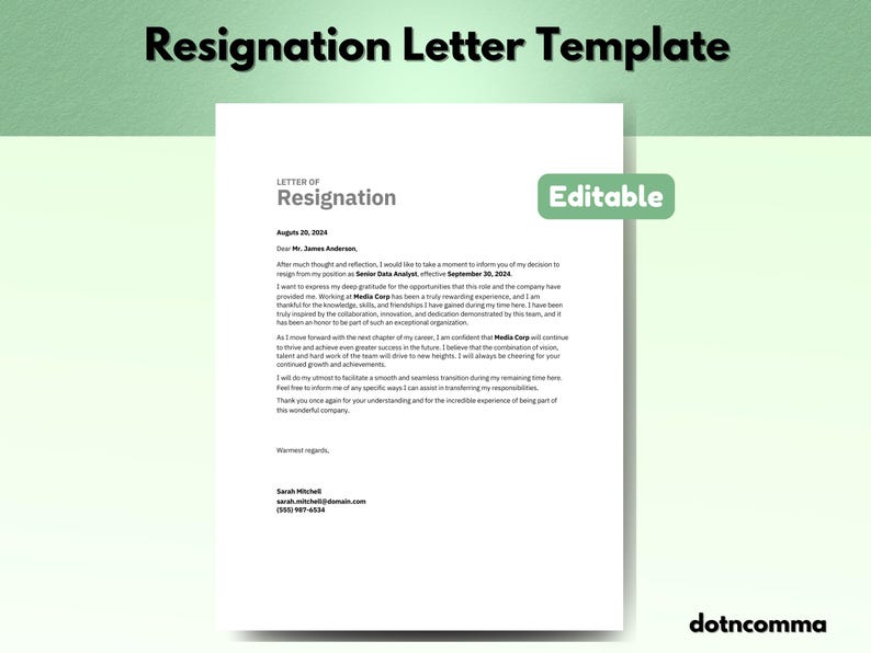 Professional Letter of Resignation Template Simple Resignation Letter ...