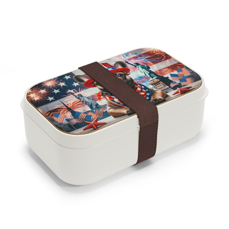 Bento Box Lunch Box - Patriotic Uncle Sam Frenchie 2 - French Bulldog ...