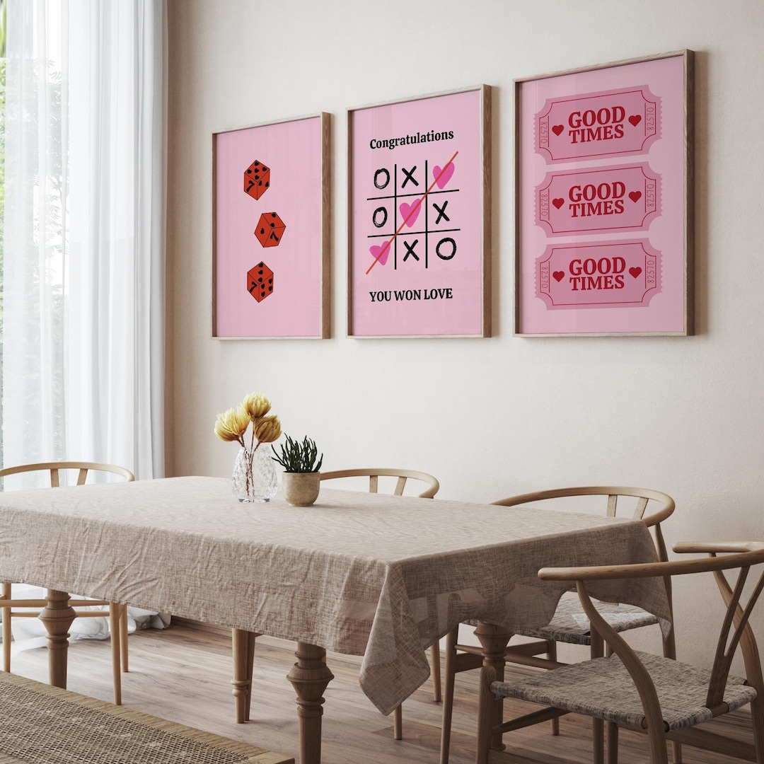 Aesthetic Pink Good Times Ticket Wall Art, Printable Angel Number Dice ...
