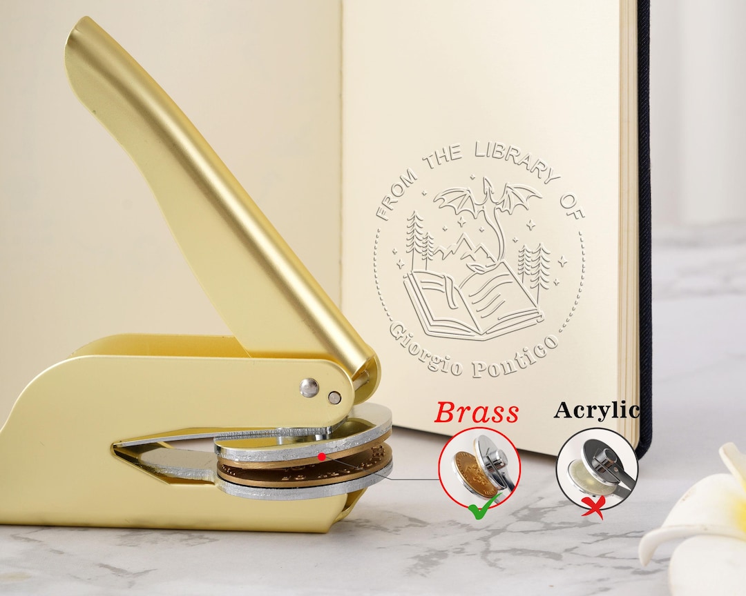 Book Embosser Personalized, Dragon Embosser, Library Embosser, Book ...