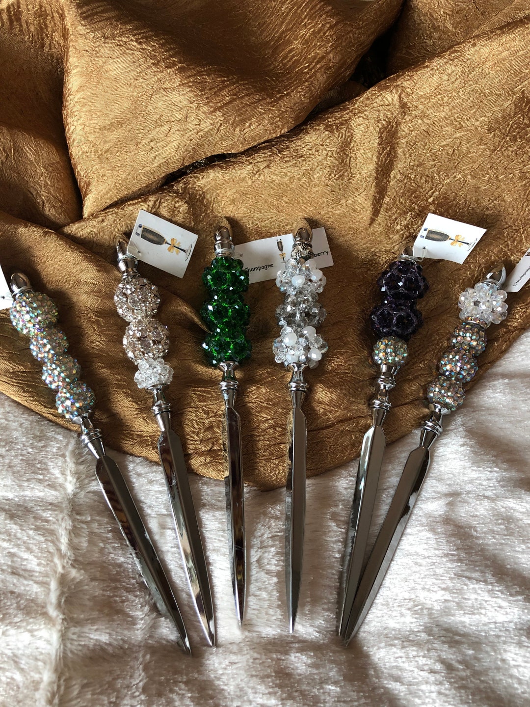 Crystal Letter Opener With Crystal Balls & Rhinestone Embellishments - Etsy