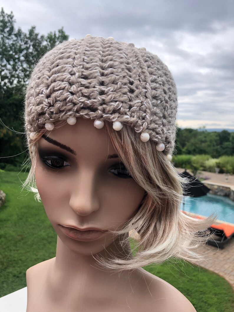 Handmade Crochet Head Wrap Head Snuggle With Vintage Pins & Buttons - Etsy