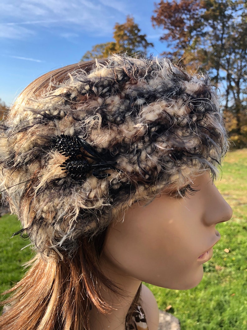 Handmade Crochet Head Wrap Head Snuggle With Vintage Pins & Buttons - Etsy