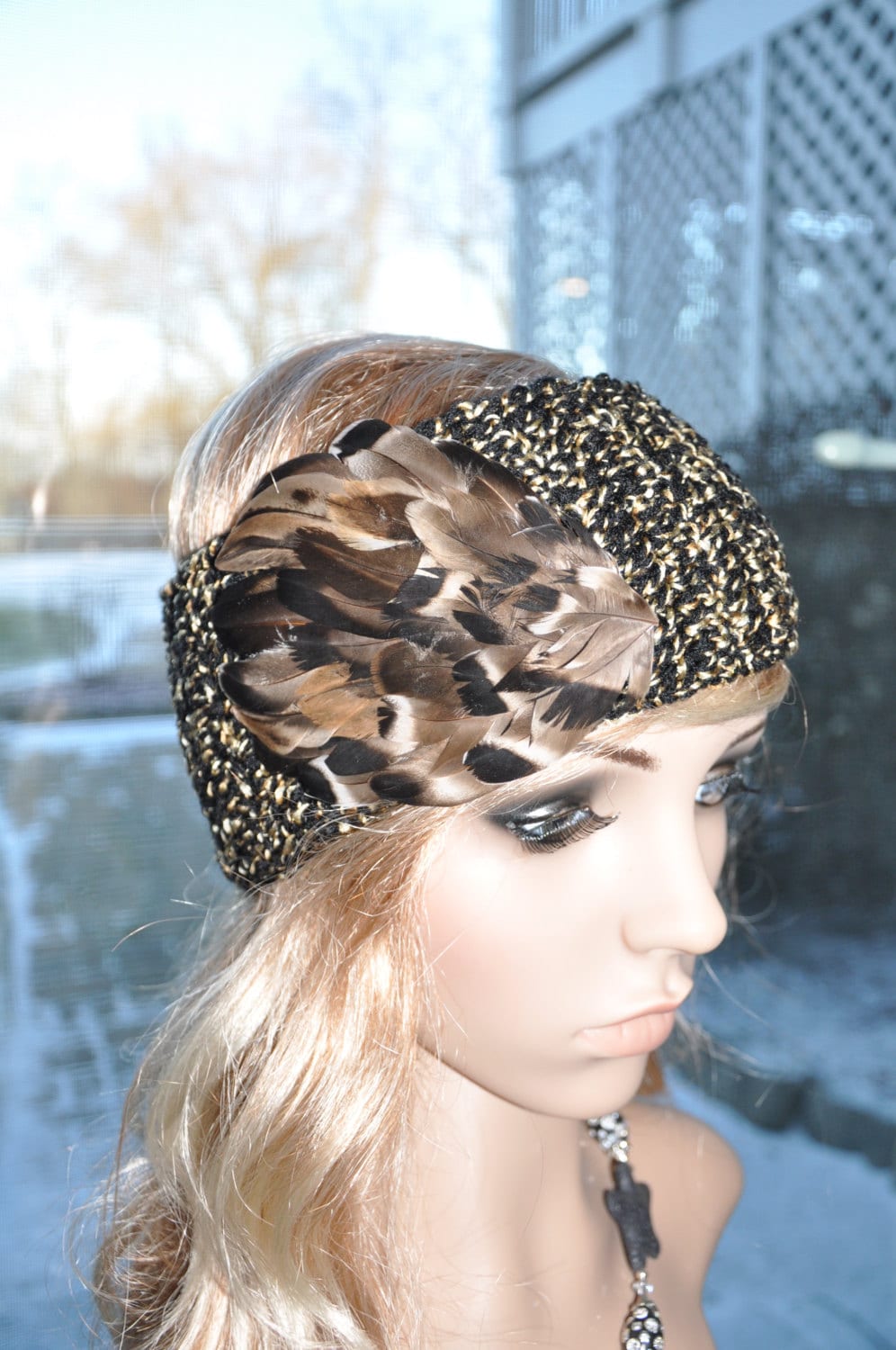 Handmade crochet head wrap head snuggle animal leopard print | Etsy