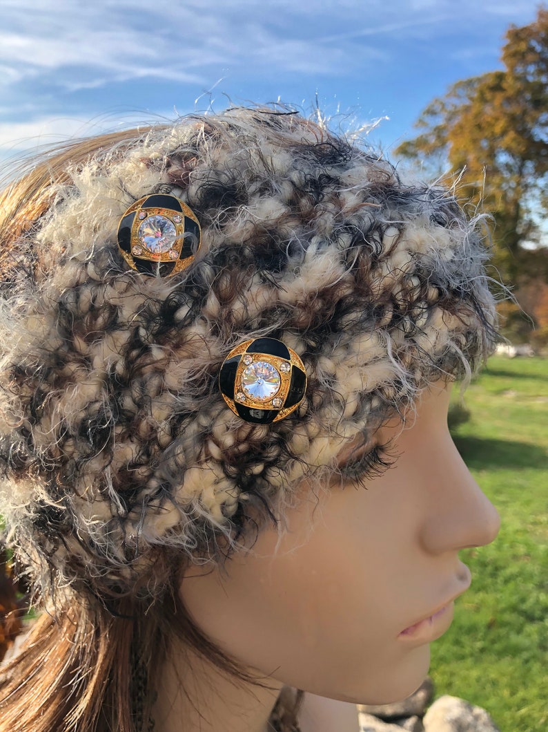 Handmade Crochet Head Wrap Head Snuggle With Vintage Pins & Buttons - Etsy