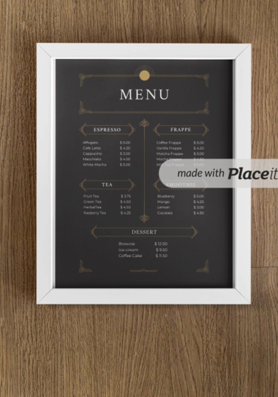 DIY Cafe Printable Menu Board, Price List, Signage, Poster Template for ...