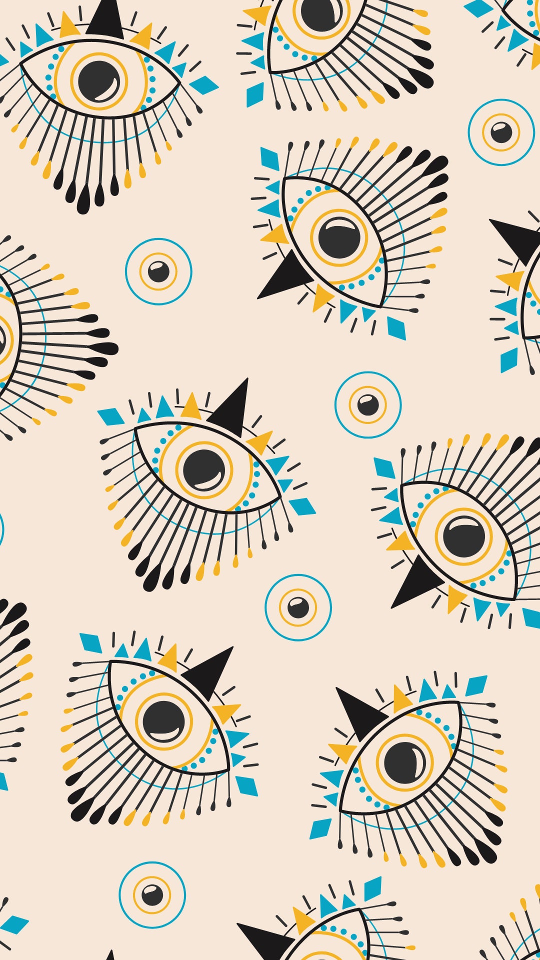 Evil Eye Print Painting Blue Boho Art Minimalist Poster Nazar Printable ...