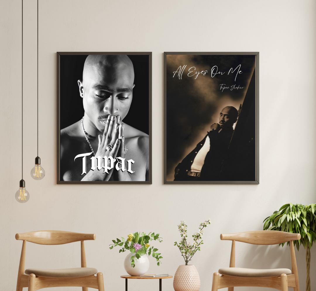 Tupac Shakur Poster Set of Two I Music Wall Art I Vintage Poster I Rap ...