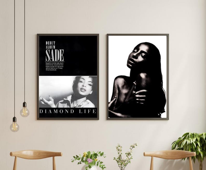 Sade Poster Set I Black and White Print I Aesthetic Wall Art I Musician Wall Art I Sade Print I ...