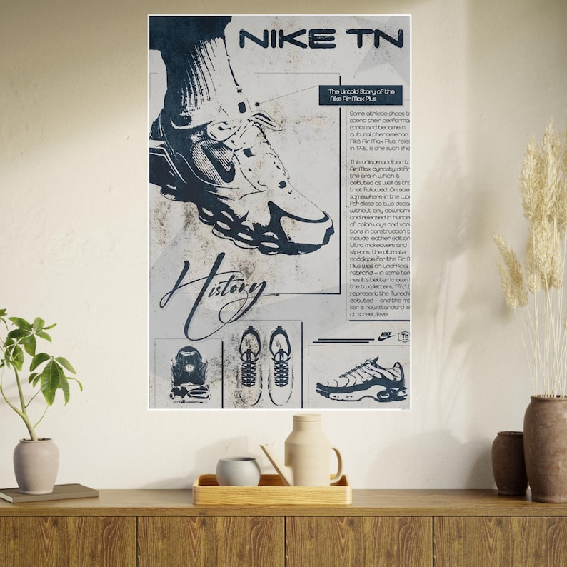 Set of Two Nike Vintage Posters Retro Sneaker Wall Art Digital Download ...
