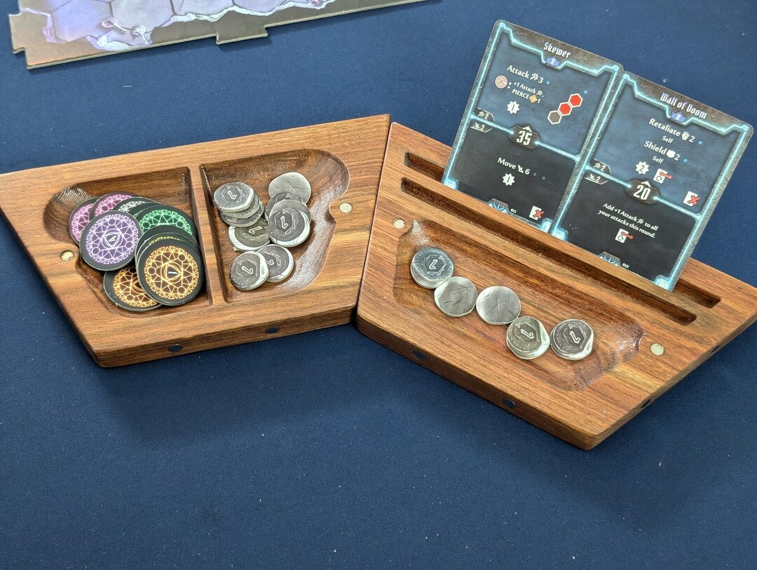 Wooden Magnetic Table Tiles Game Organizers caribbean Rosewood Set of 2 ...