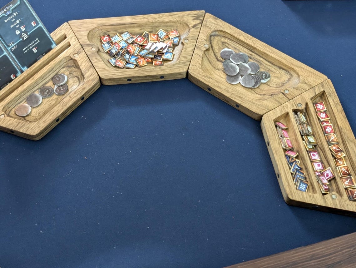Set of 4 Board Game Organizers | Black Limba Wooden Magnetic Table ...
