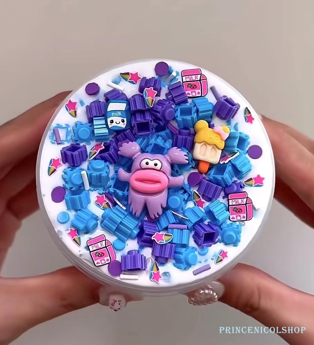 Toy Slime Block Slime White Slime Fluffy Slime Stress Relief Toy DIY ...