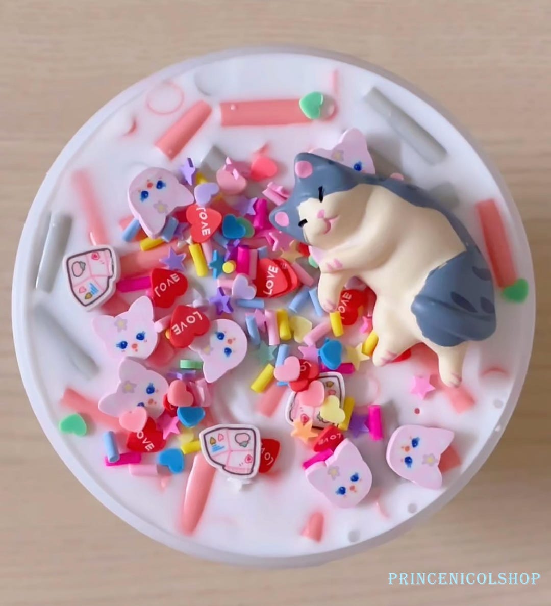 Kitten Slime Stuffed Slime White Slime Fluffy Slime Stress Relief Toy ...