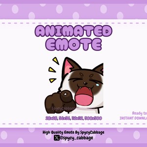 Animated Cat Emote | Cute Siamese Cat Laugh Emotes for Twitch, Youtube ...