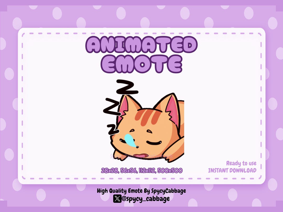 Animated Sleeping Orange Cat Emote: Twitch, Youtube, Discord (digital ...