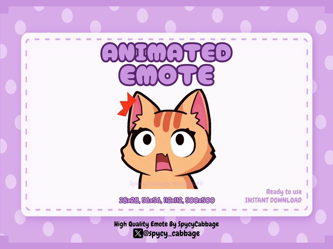Animated Cat Emote | Cute Orange Cat Shock Emote for Twitch, Youtube ...