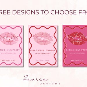 Kiss the Miss Goodbye Hens Party Welcome Sign | Digital Download ...