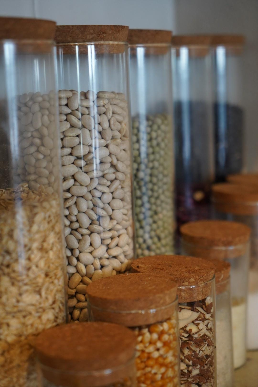 Airtight Premium Cork Top Clear Glass Durable Storage Container Jar for ...