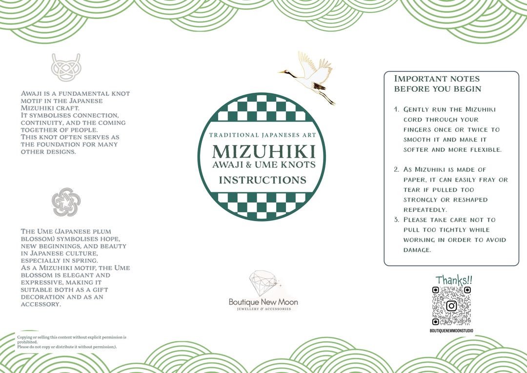 Mizuhiki DIY Tutorial – Awaji & Ume Knots | Japanese Knot Art | PDF ...