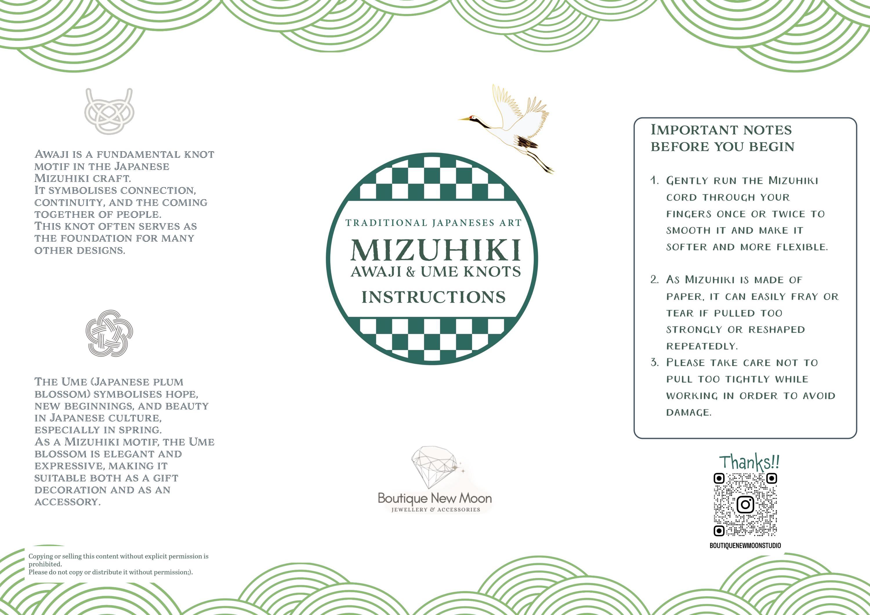 Mizuhiki DIY Tutorial – Awaji & Ume Knots | Japanese Knot Art | PDF ...