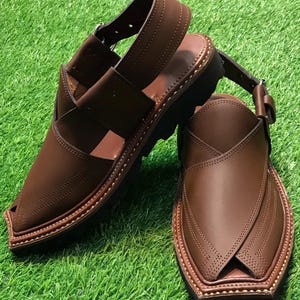Dark Brown Peshawari Chappal | Handmade Men’s Leather Sandals | Luxury ...