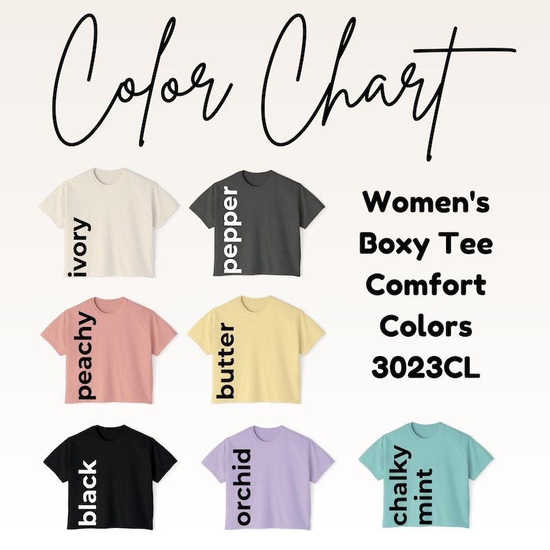 Editable Comfort Colors 3023CL Size+color Chart,canva Template (digital ...
