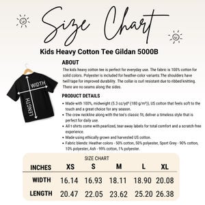 Editable Gildan 5000B Size and Color Chart, G500B Size Chart,editable ...