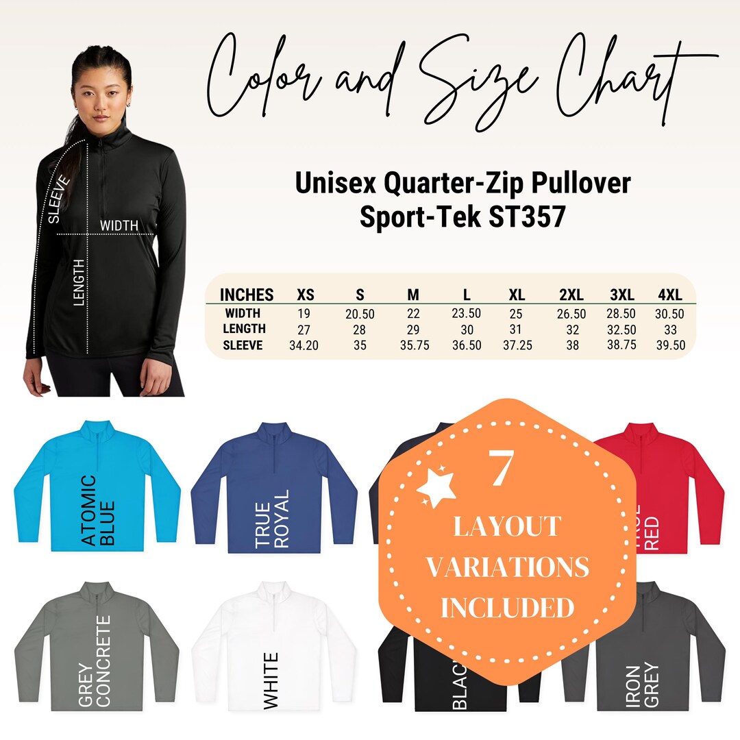 Editable Sport-tek ST357 Color+size Chart,canva Template (digital ...