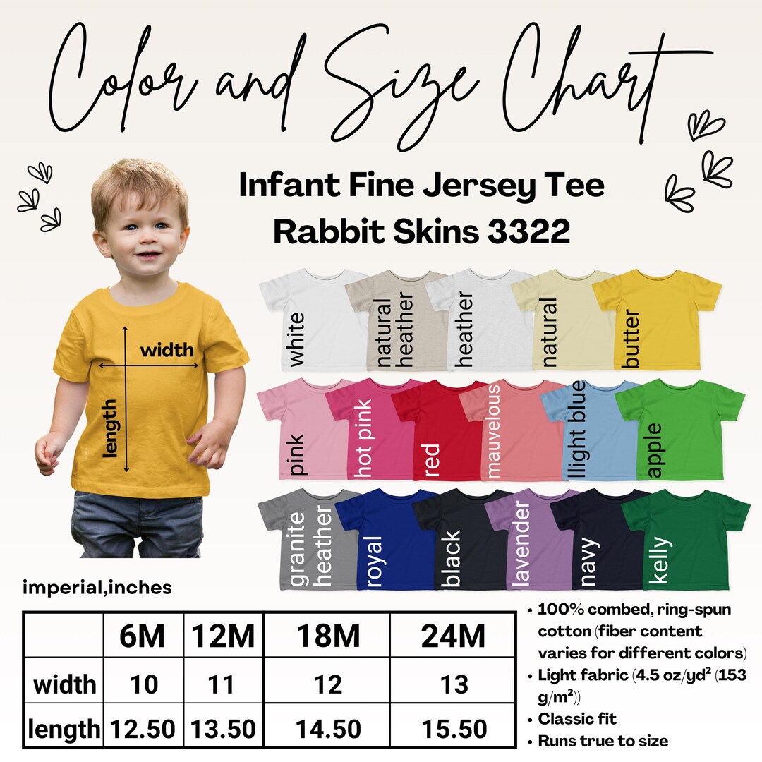 Editable Rabbit Skins 3322 Color and Size Chart,rabbit Skins 3322 Size ...