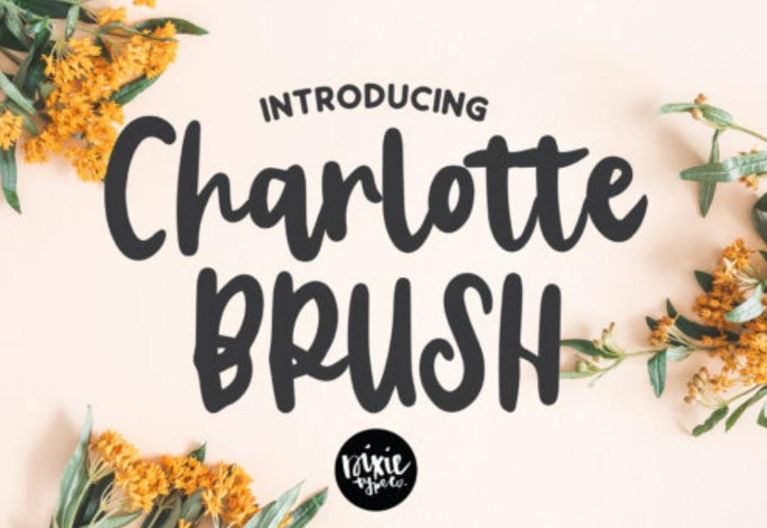 Charlotte Brush Font, Script Font, Handwritten Font, Cursive Font ...