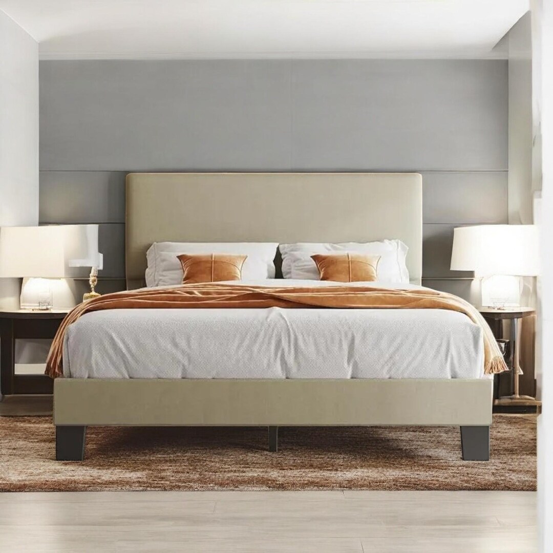 Linen Headboard Upholstered for King Size Bed, Custom Headboard ...
