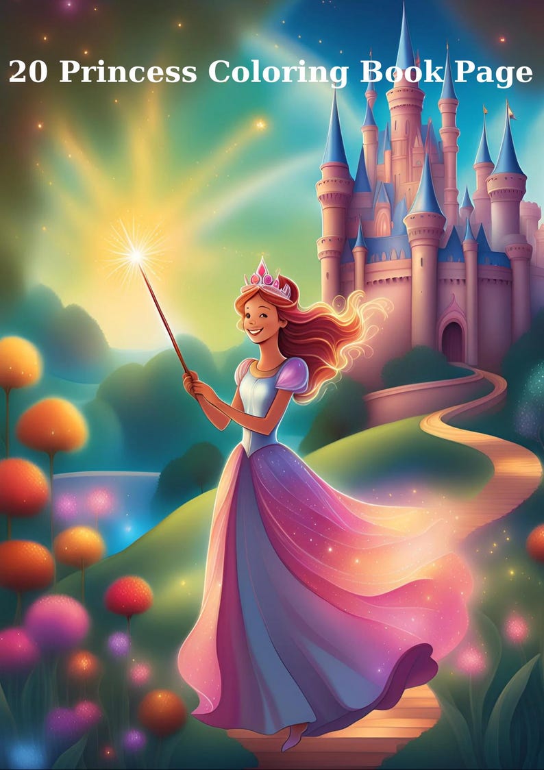 Princess Coloring Page - Etsy