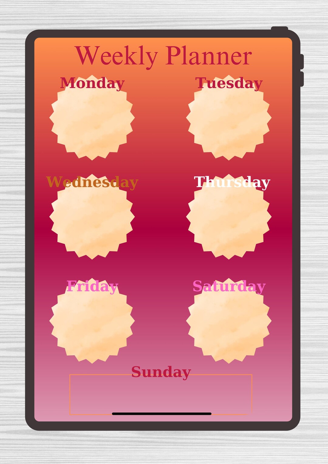 Undated Weekly Schedule PDF | Digital Planner Insert | Instant Download ...