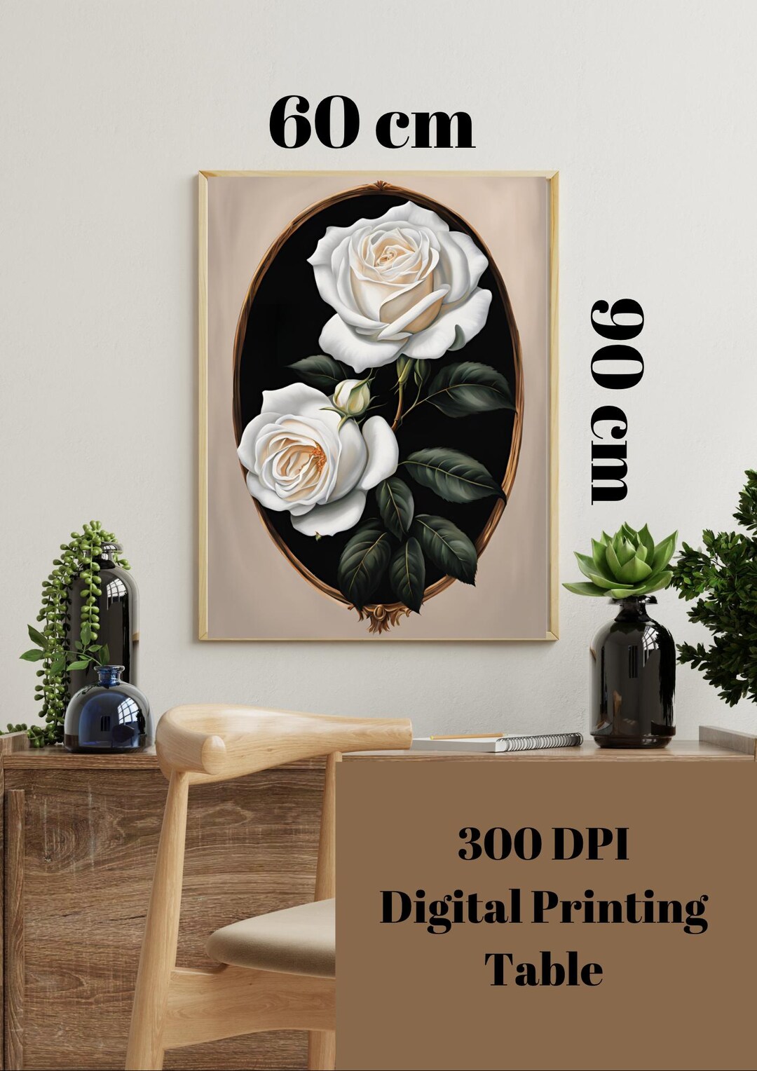 Printable Digital Table ,white Rose Table - Etsy