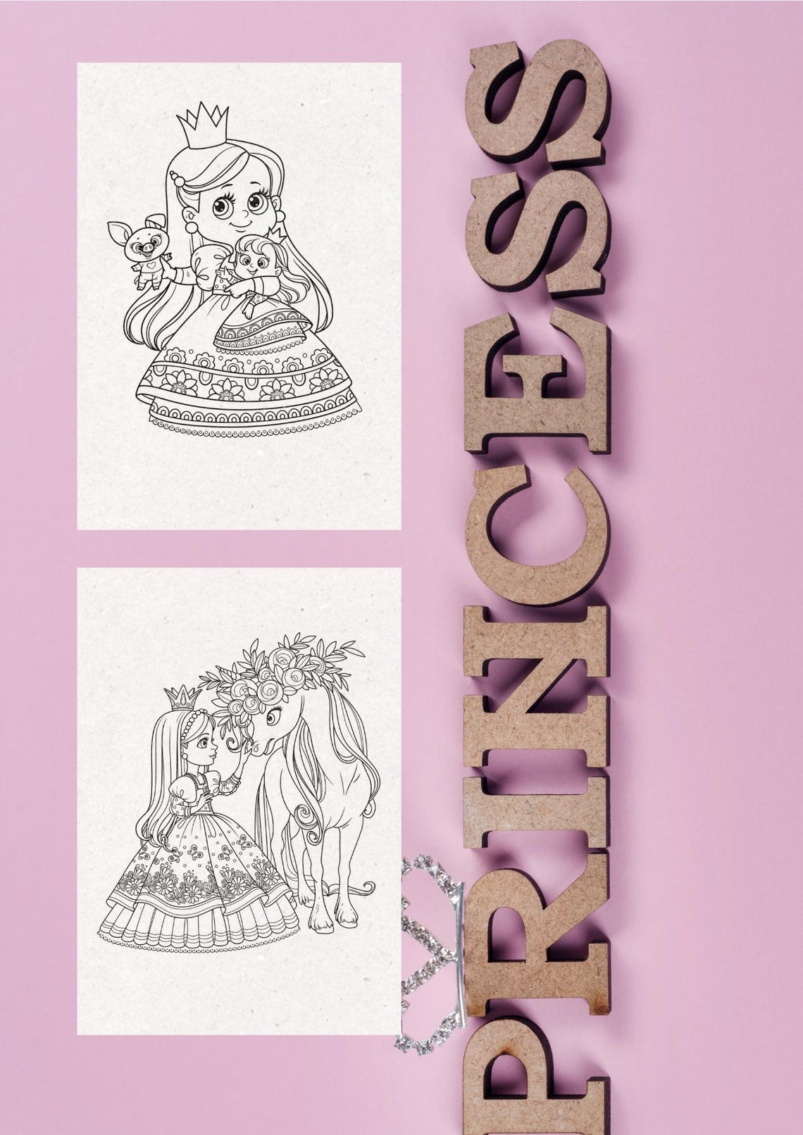 Princess Coloring Page - Etsy