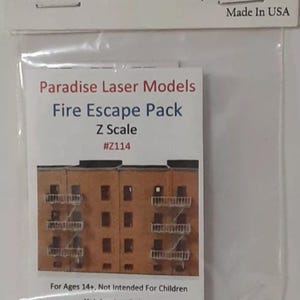 Fire Escape Kit - 12 Landings and Ladders - Z Scale Model Train - New ...