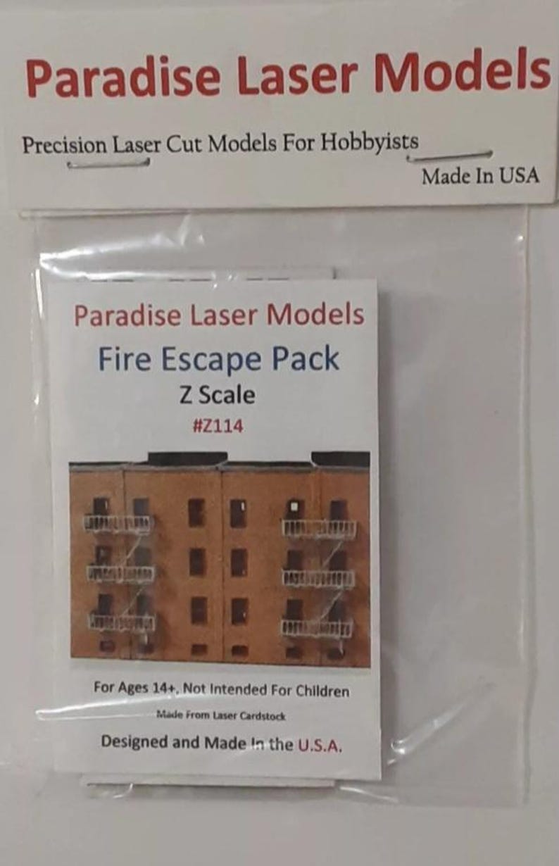 Fire Escape Kit - 12 Landings and Ladders - Z Scale Model Train - New ...