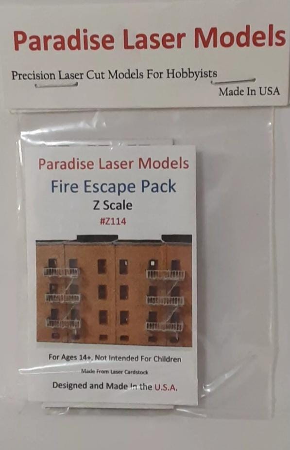 Fire Escape Kit - 12 Landings and Ladders - Z Scale Model Train - New ...