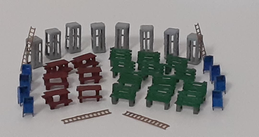 38pc City Accessory Kit - Z Scale Model Train - New - Laser Cut/etched ...