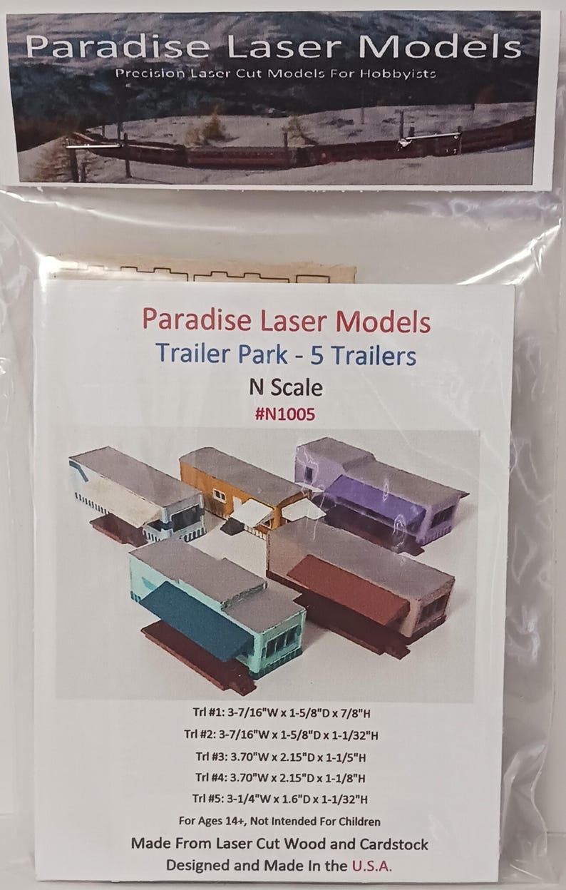 Trailer Park Kit - N Scale - Makes 5 Trailers - Model Train - New ...