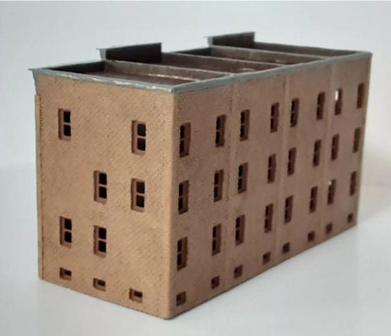 Townhouse Block Kit - 4 Townhouses in One - Z Scale Model Train - New ...