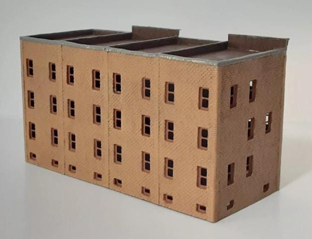 Townhouse Block Kit - 4 Townhouses in One - Z Scale Model Train - New ...