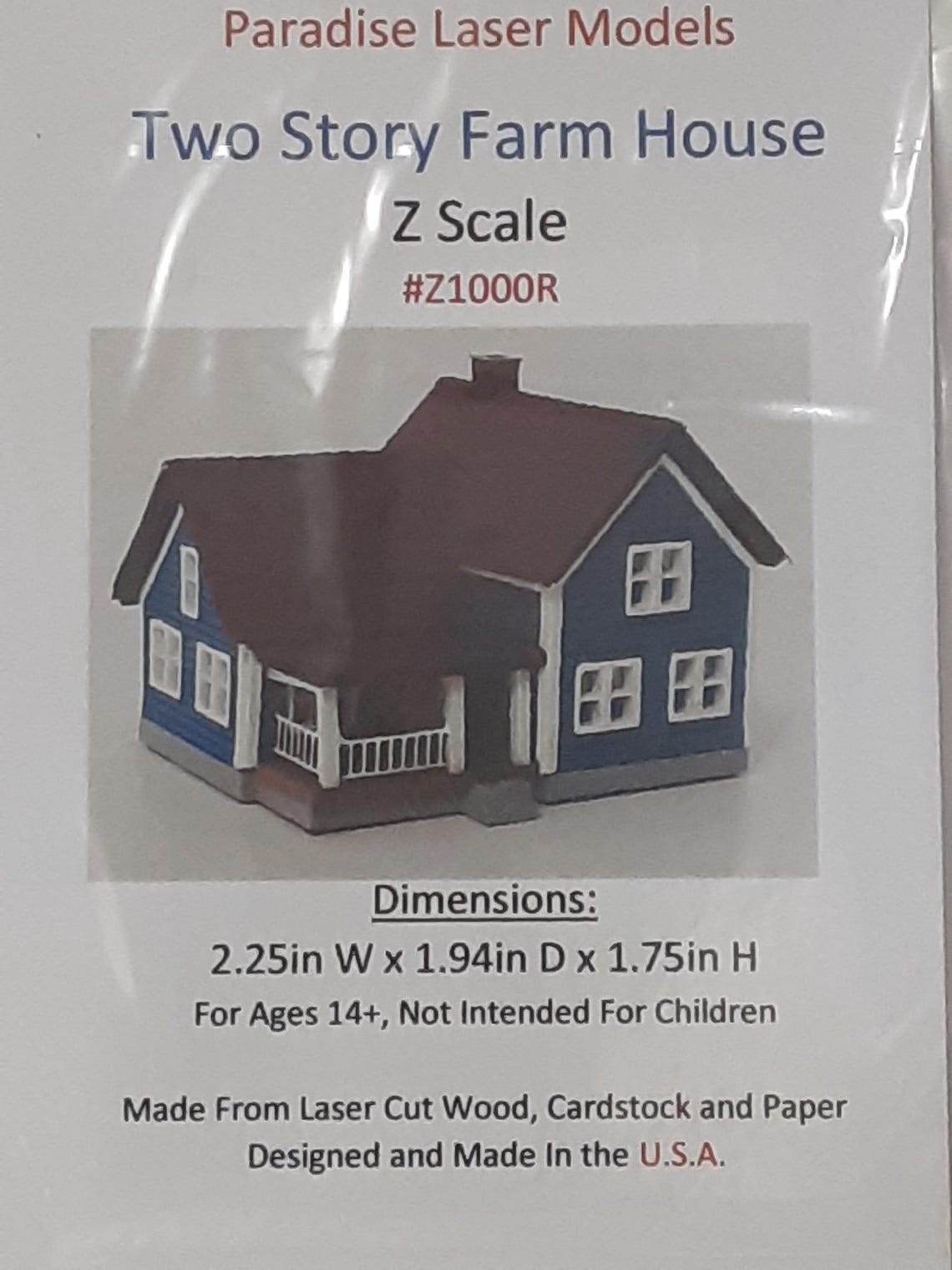 Two Story House Kit - Left Entry Design - Z Scale Model Train - New ...
