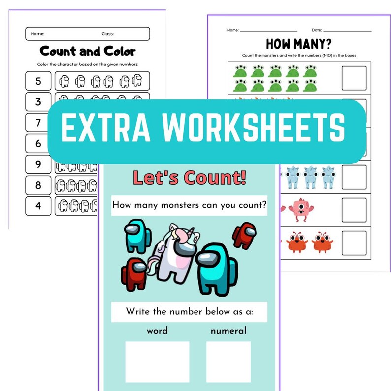 Among Us-themed Coloring & Counting Booklet for Kids Fun Learning ...